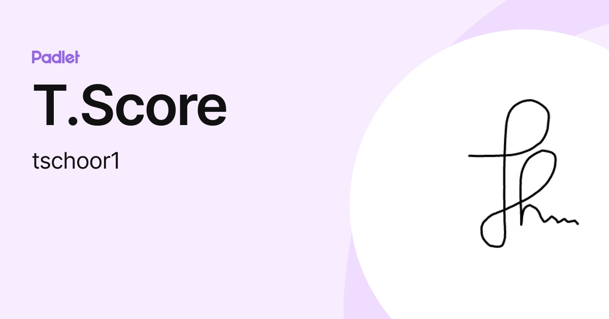T.Score (TScore) profile | Padlet