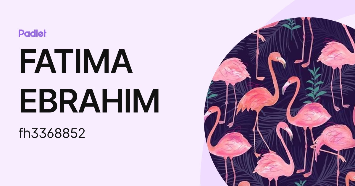 FATIMA EBRAHIM (fh3368852) profile | Padlet