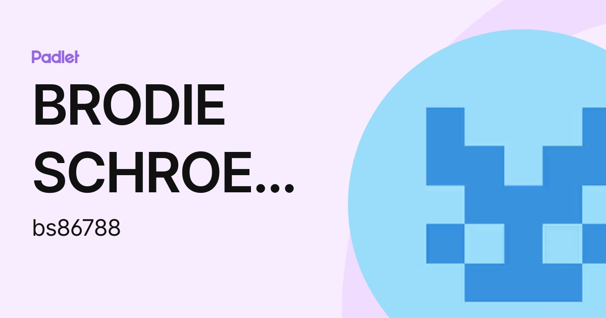BRODIE SCHROEDER (bs86788) profile | Padlet