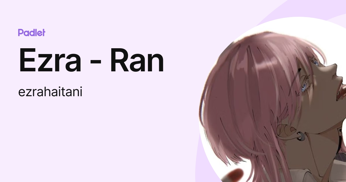 Profil de Ezra - Ran (ezrahaitani) | Padlet