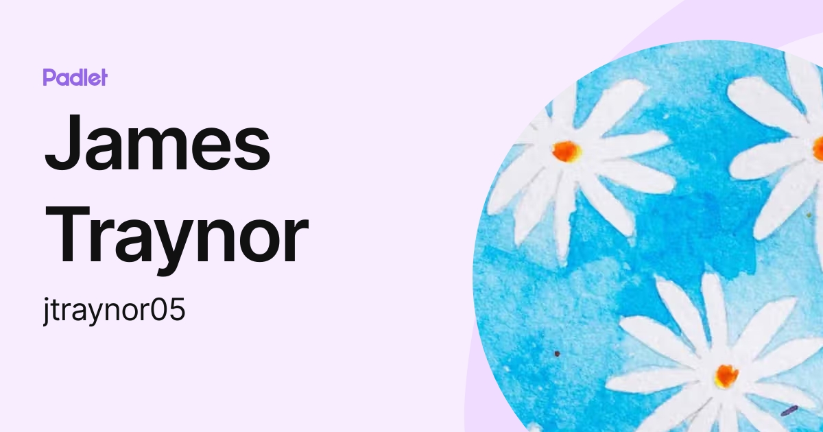 James Traynor (jtraynor05) profile | Padlet