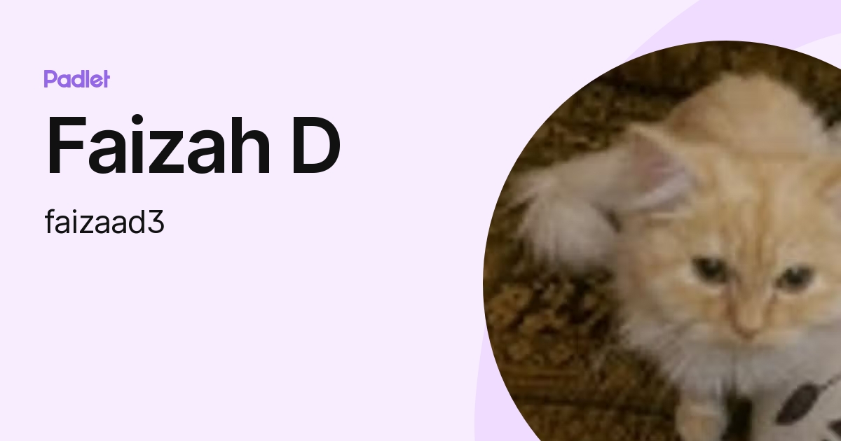 Faizah D (faizaad3) profile | Padlet