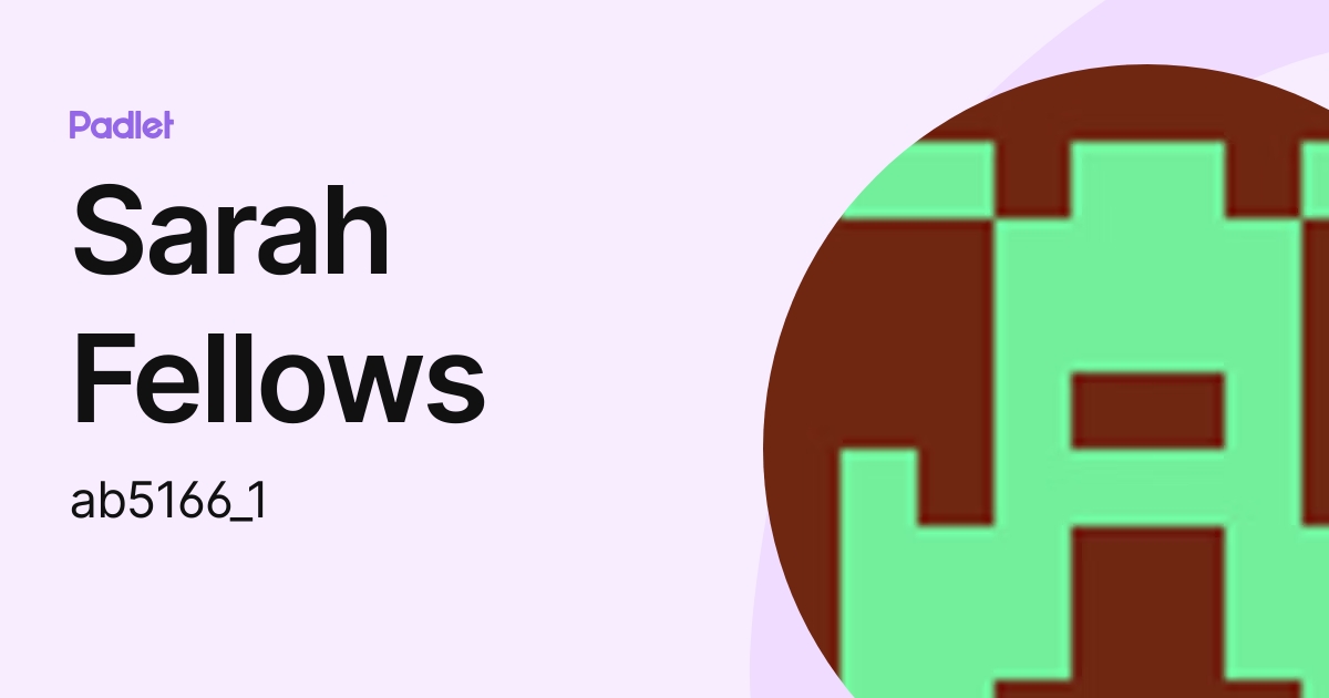 Sarah Fellows (ab5166) profile | Padlet