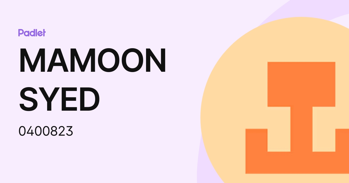 MAMOON SYED (0400823) profile | Padlet