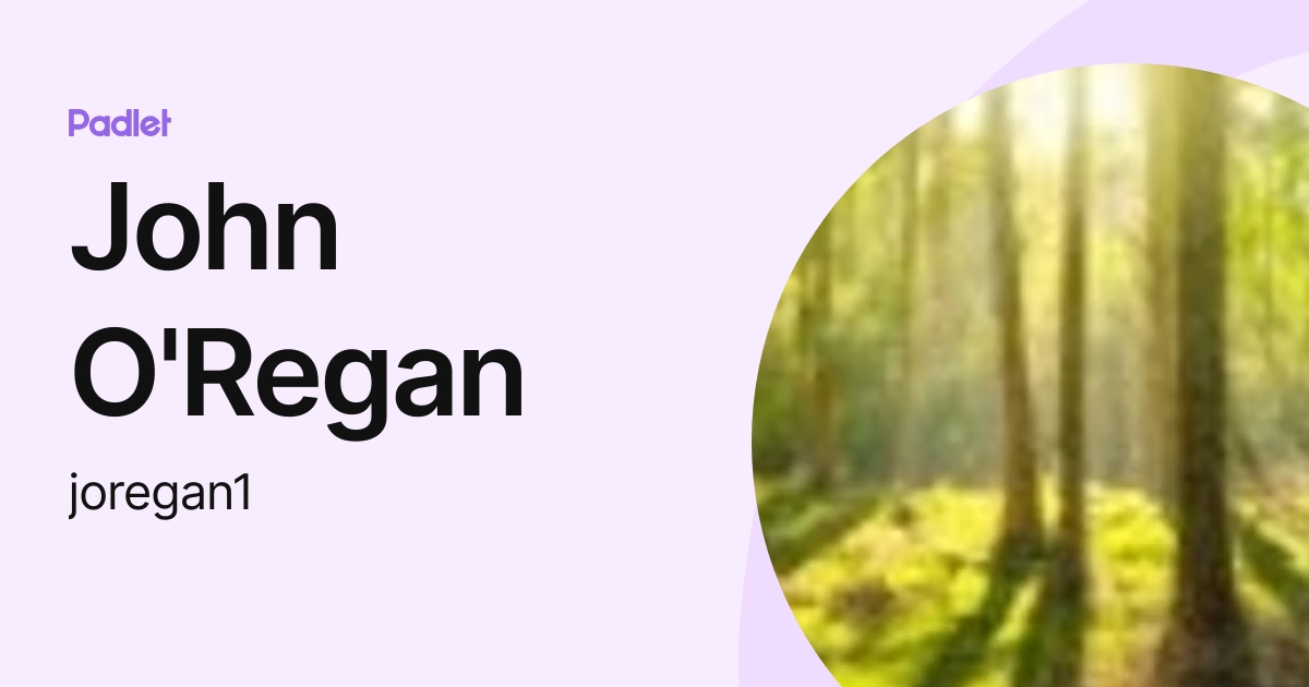 John O'Regan (joregan1) profile | Padlet