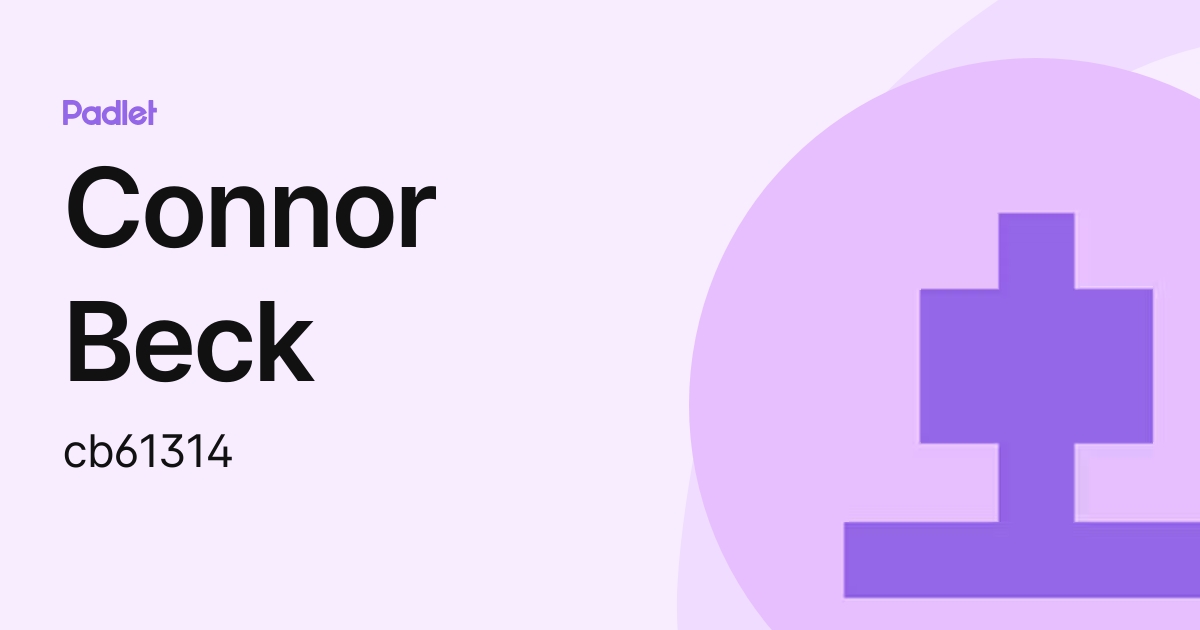 Connor Beck (cb61314) profile | Padlet