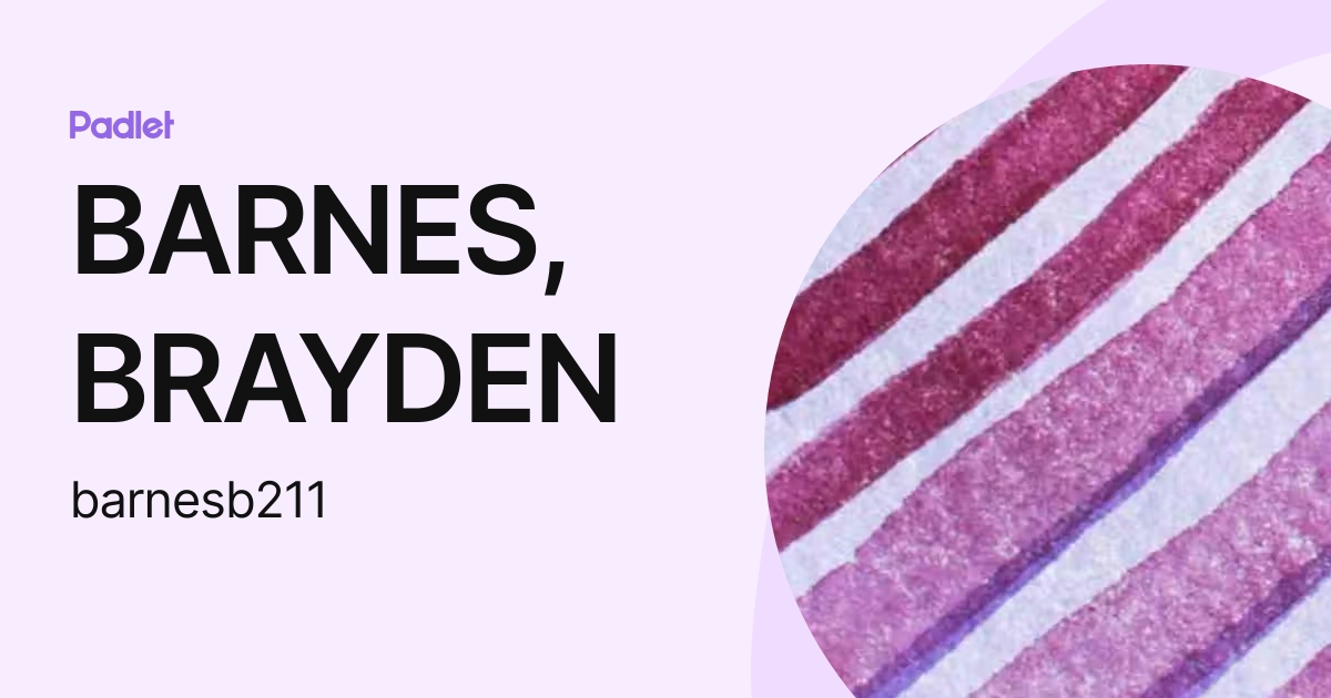 BARNES, BRAYDEN (barnesb211) profile | Padlet