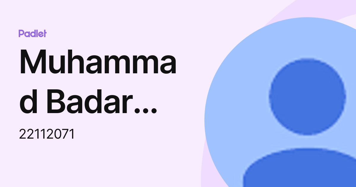 Muhammad Badar Fiaz (22112071) profile | Padlet