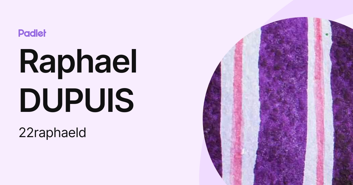 Raphael DUPUIS (22raphaeld) profile | Padlet