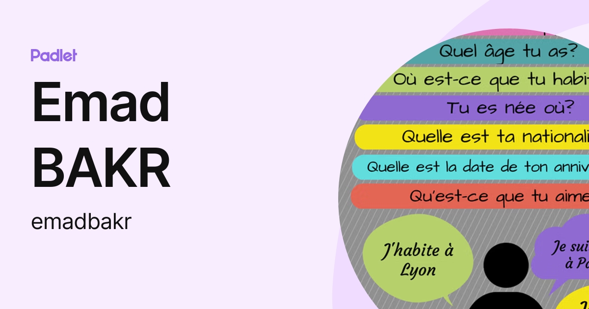 Emad BAKR (emadbakr) profile | Padlet