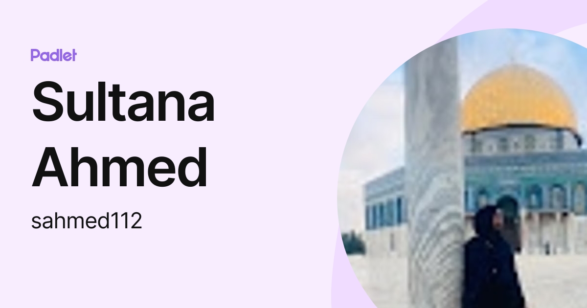 Sultana Ahmed (sahmed112) profile | Padlet