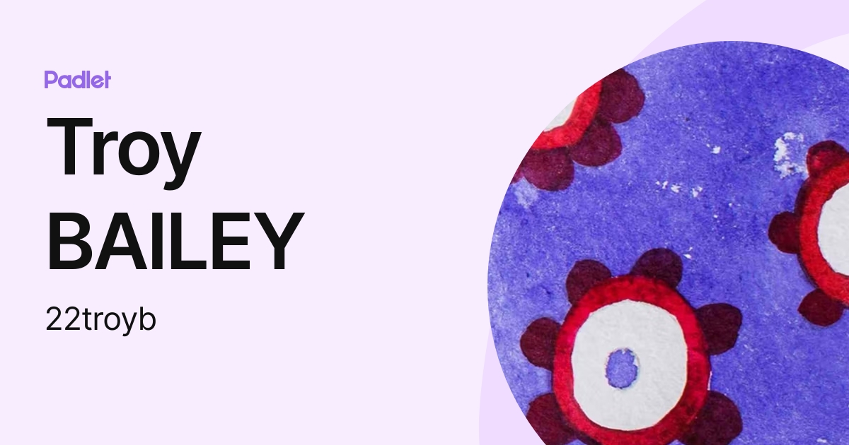 Troy BAILEY (22troyb) profile | Padlet