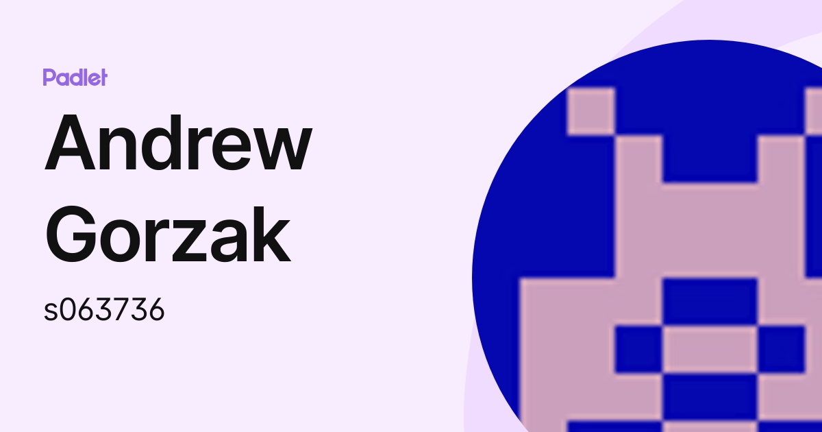 Andrew Gorzak (s063736) profile | Padlet