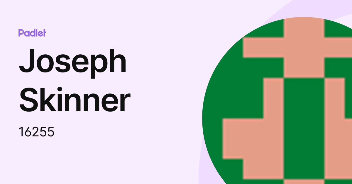 Joseph Skinner (16255) profile | Padlet