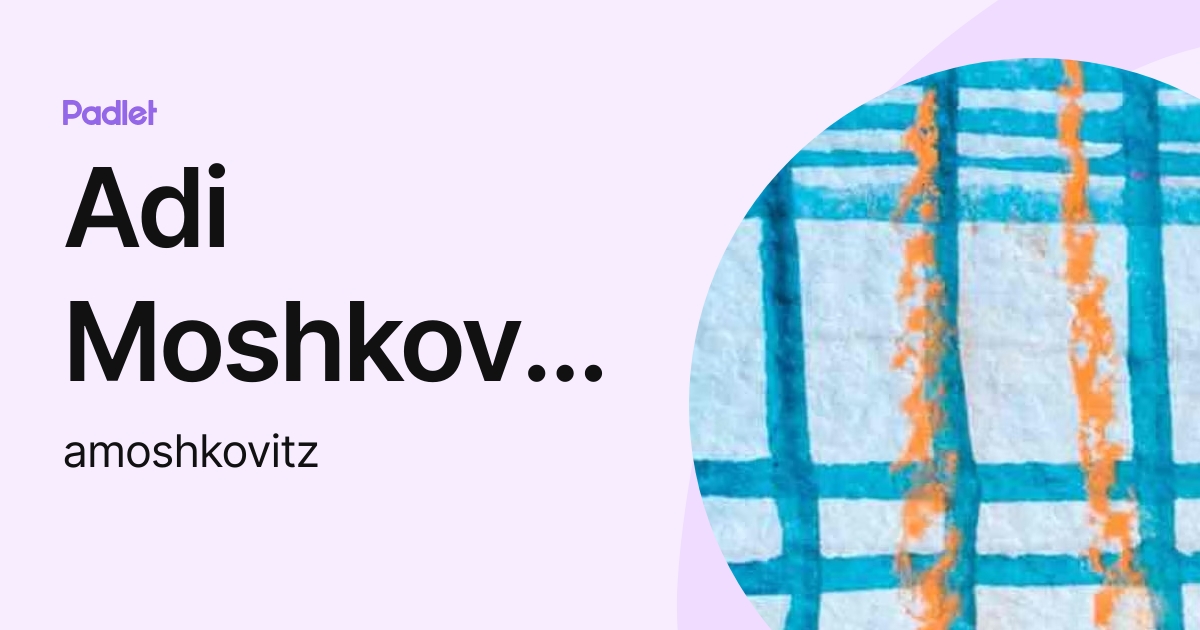 Adi Moshkovitz (amoshkovitz) profile | Padlet