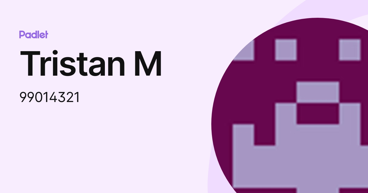 Tristan M (99014321) profile | Padlet