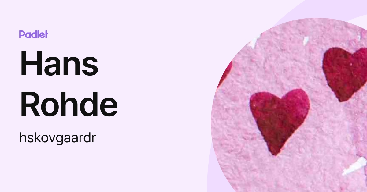 Hans Rohde (hskovgaardr) profile | Padlet