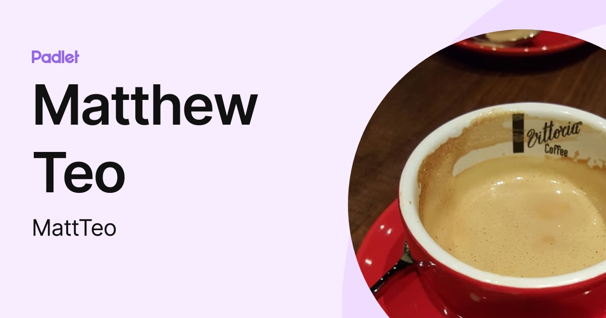 Matthew Teo (MattTeo) profile | Padlet