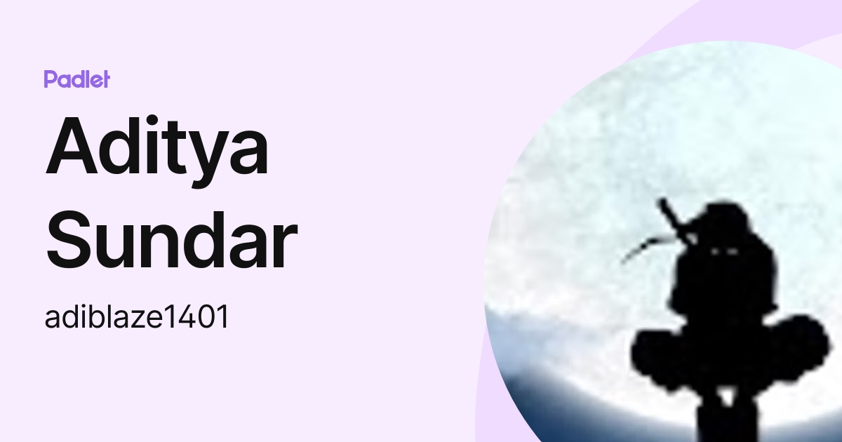 Aditya Sundar (adiblaze1401) profile | Padlet