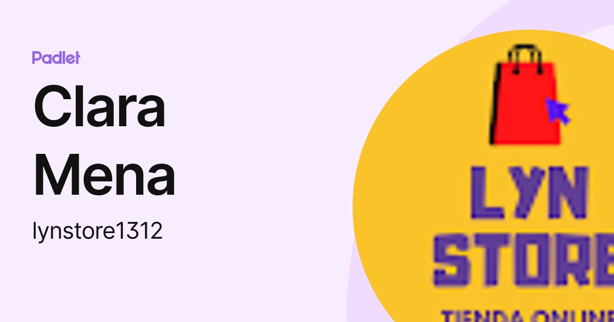 Clara Mena (lynstore1312) profile | Padlet