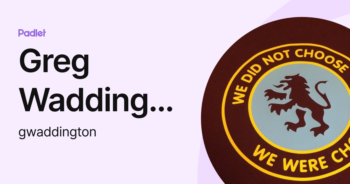 Greg Waddington (gwaddington) profile | Padlet