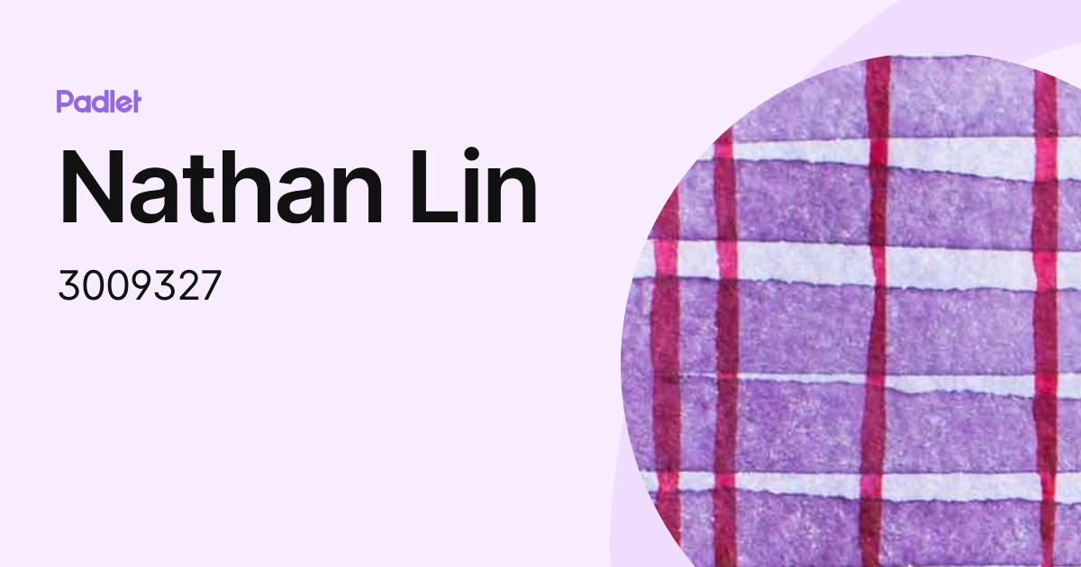 Nathan Lin (3009327) profile | Padlet