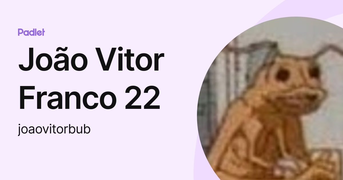 João Vitor Franco 22 (joaovitorbub) profile | Padlet
