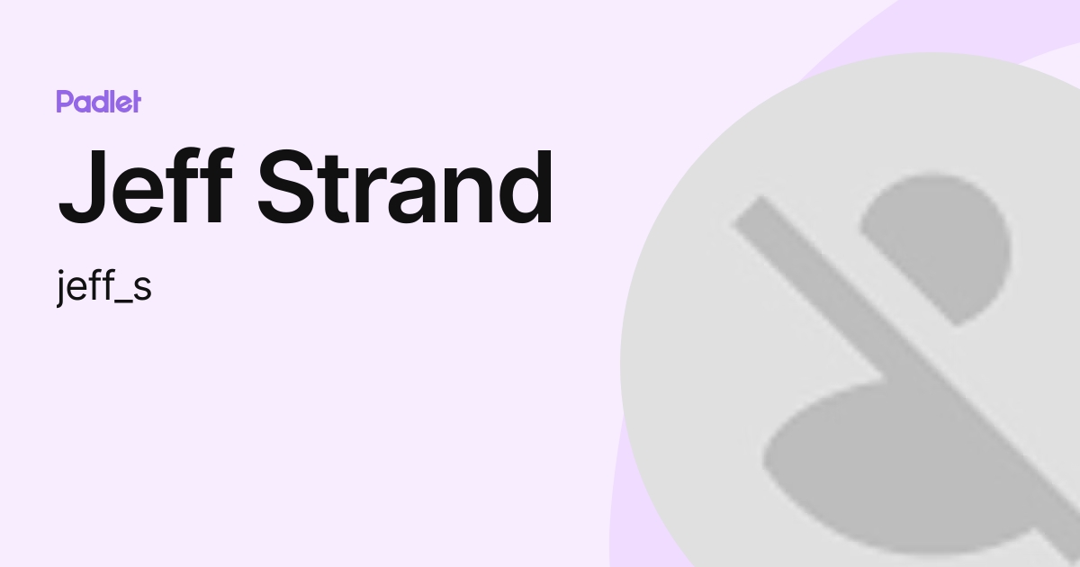 Jeff Strand (jeff_s) profile | Padlet