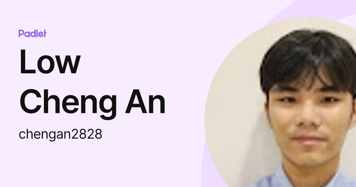 Low Cheng An (chengan2828) profile | Padlet