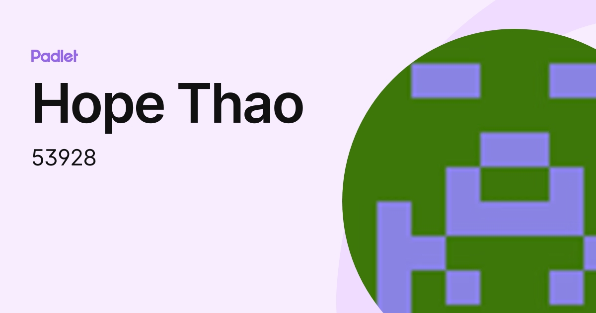 Hope Thao (53928) profile | Padlet