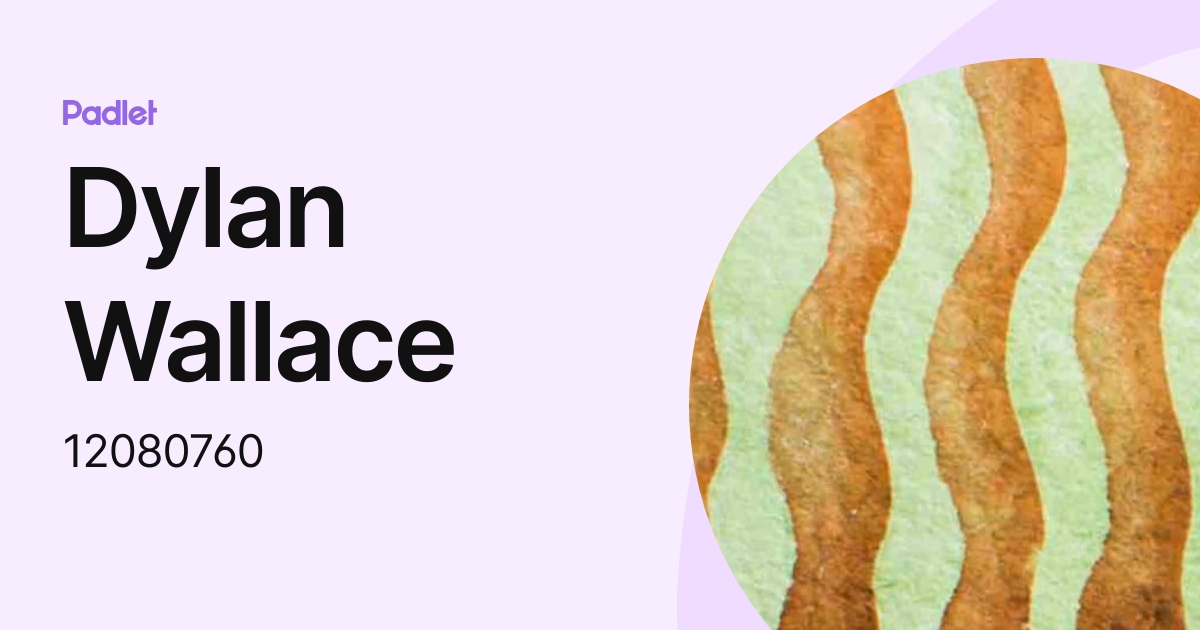 Dylan Wallace (12080760) profile | Padlet