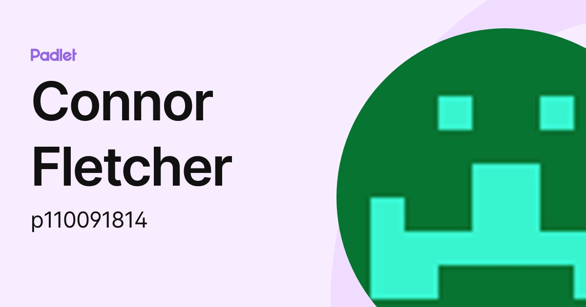 Connor Fletcher (p110091814) profile | Padlet