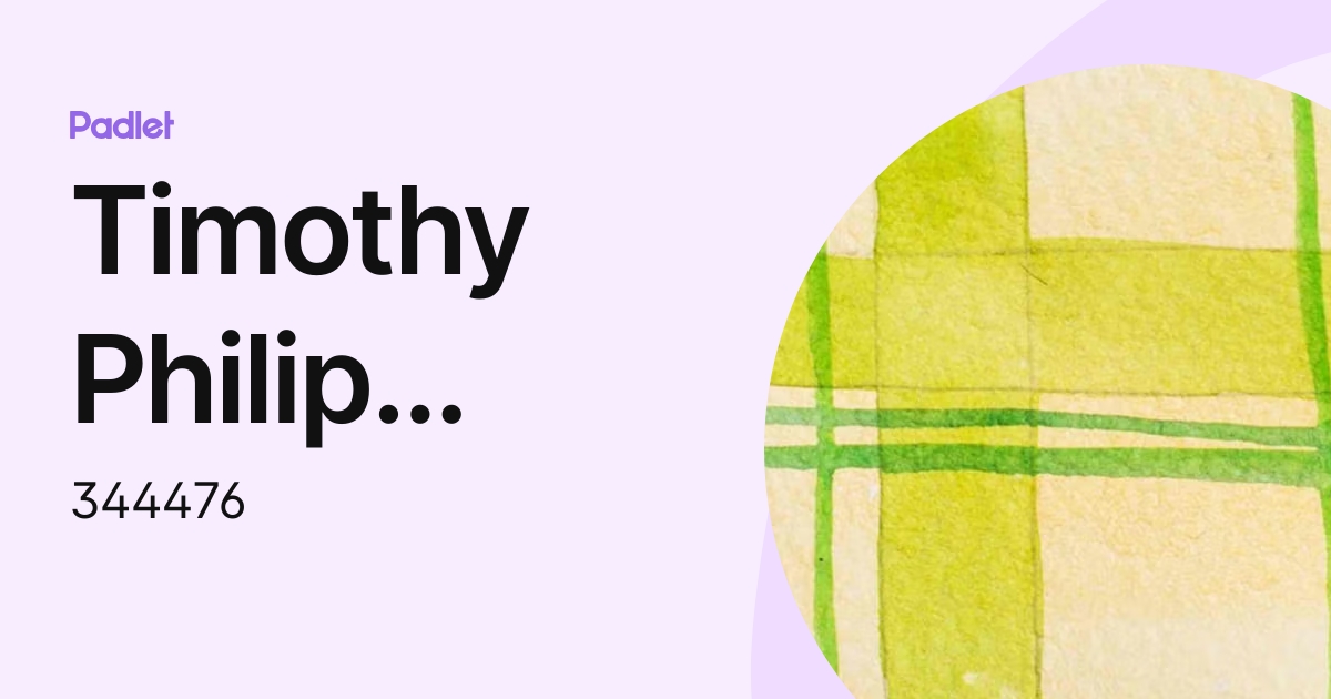 Timothy Philip (CMS) (344476) profile | Padlet