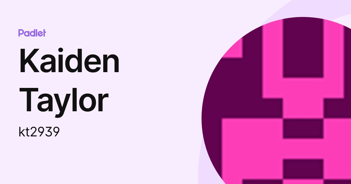 Kaiden Taylor (kt2939) profile | Padlet