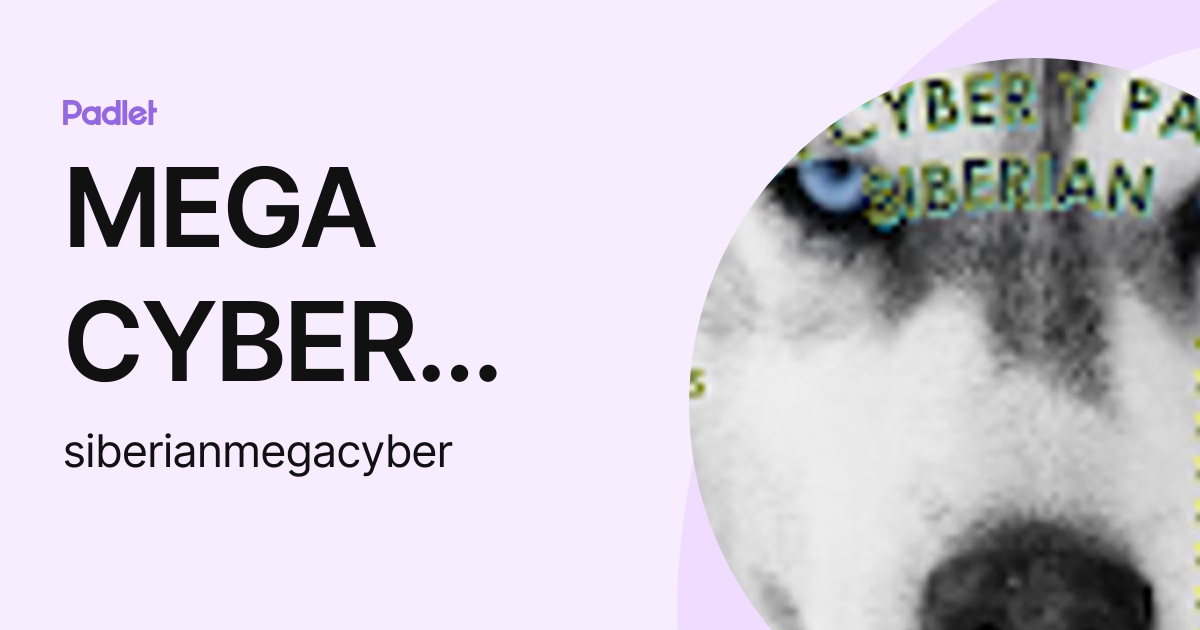 MEGA CYBER SIBERIAN (siberianmegacyber) profile | Padlet