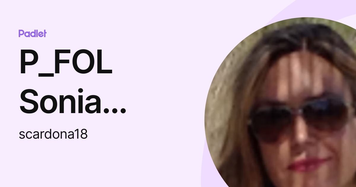 Perfil de P_FOL Sonia Cardona Tur (scardona18) | Padlet