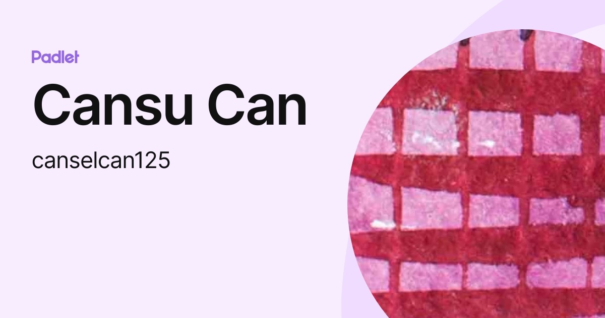 Cansu Can (canselcan125) profile | Padlet