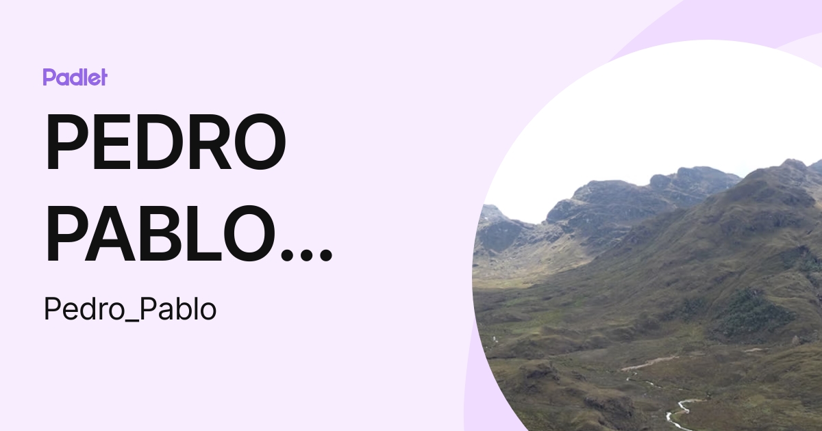 PEDRO PABLO MIGUEL HONORIO (Pedro_Pablo) profile | Padlet