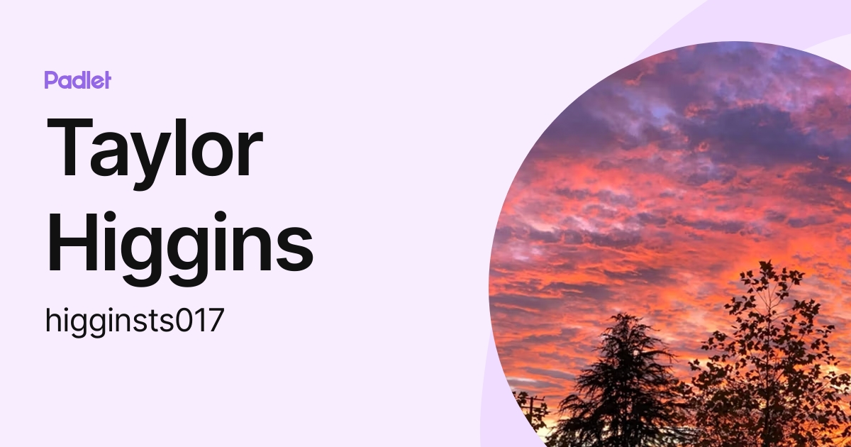 Taylor Higgins (higginsts017) profile | Padlet