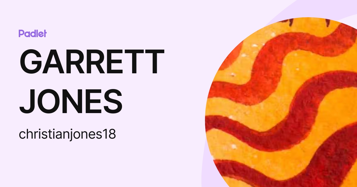 GARRETT JONES (christianjones18) profile | Padlet