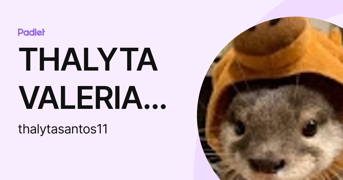 THALYTA VALERIA MARIZ DOS SANTOS (thalytasantos11) profile | Padlet