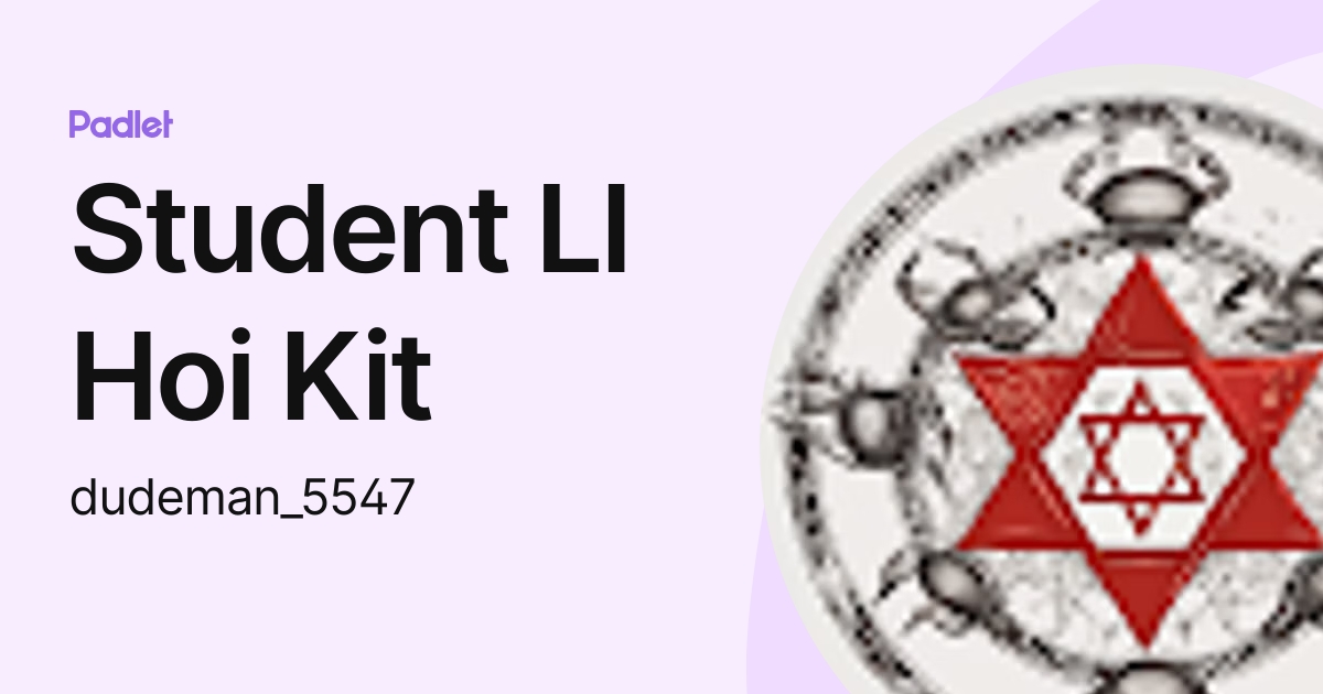 Student LI Hoi Kit (s190400091) profile | Padlet