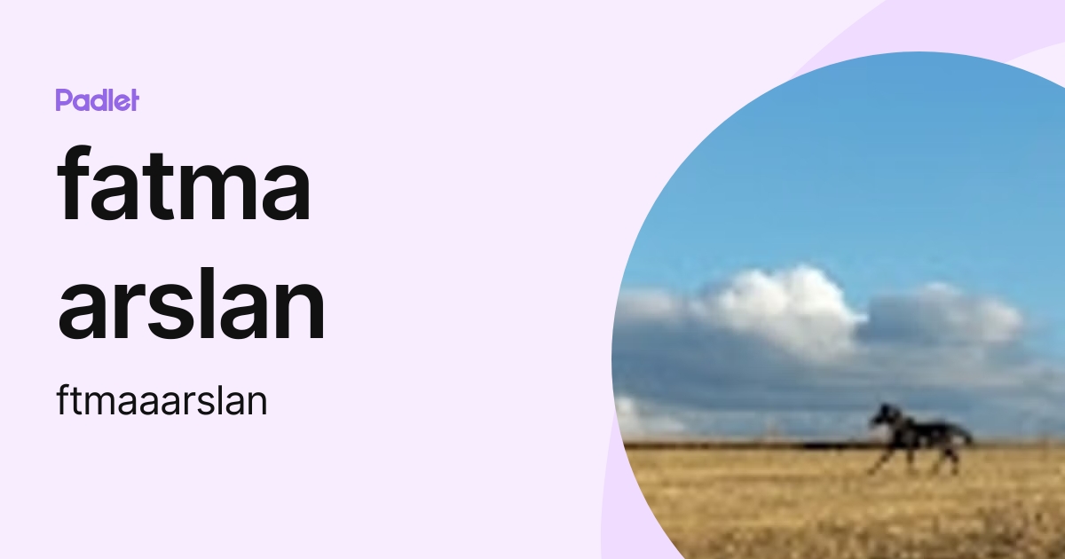 fatma arslan (ftmaaarslan) profile | Padlet