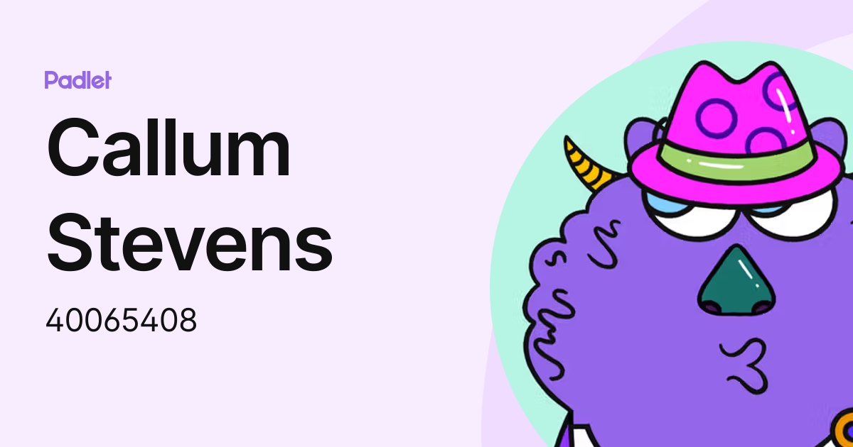 Callum Stevens (40065408) profile | Padlet