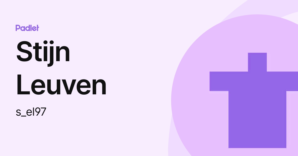 Stijn Leuven (s_el97) profile | Padlet