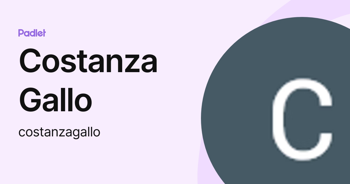 Costanza Gallo (costanzagallo) profile | Padlet