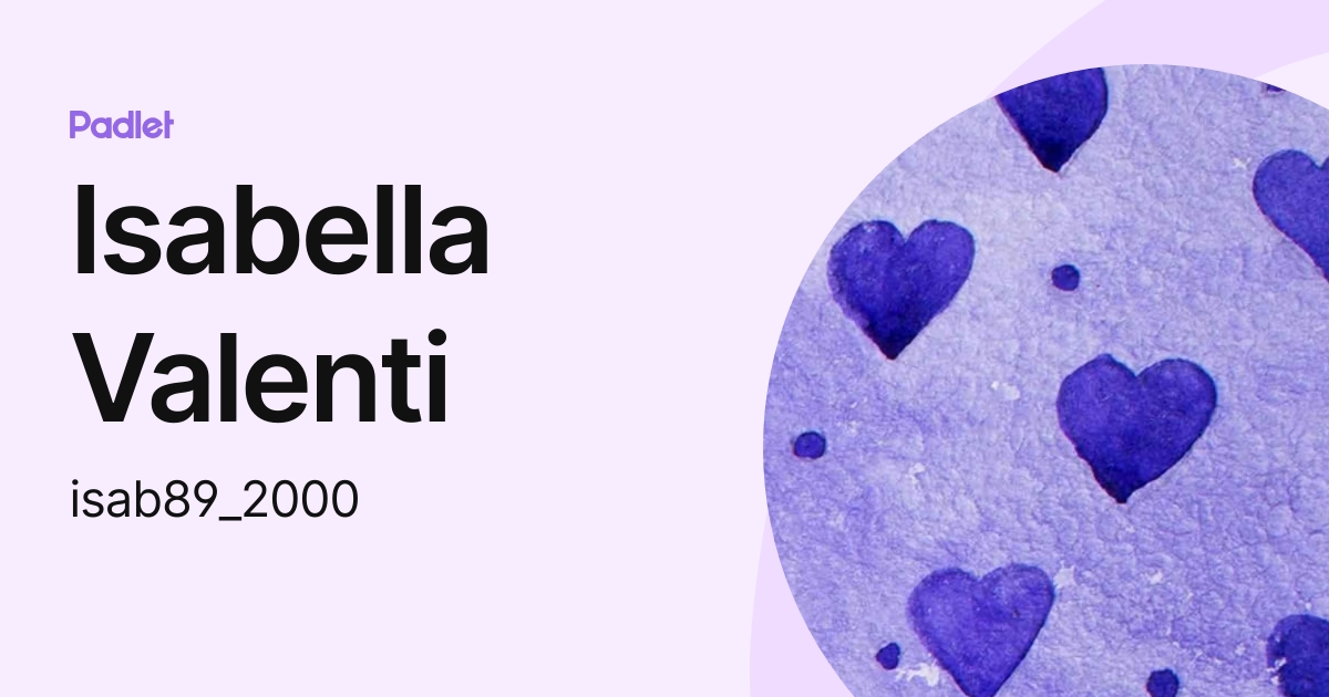 Isabella Valenti (isab89_2000) profile | Padlet