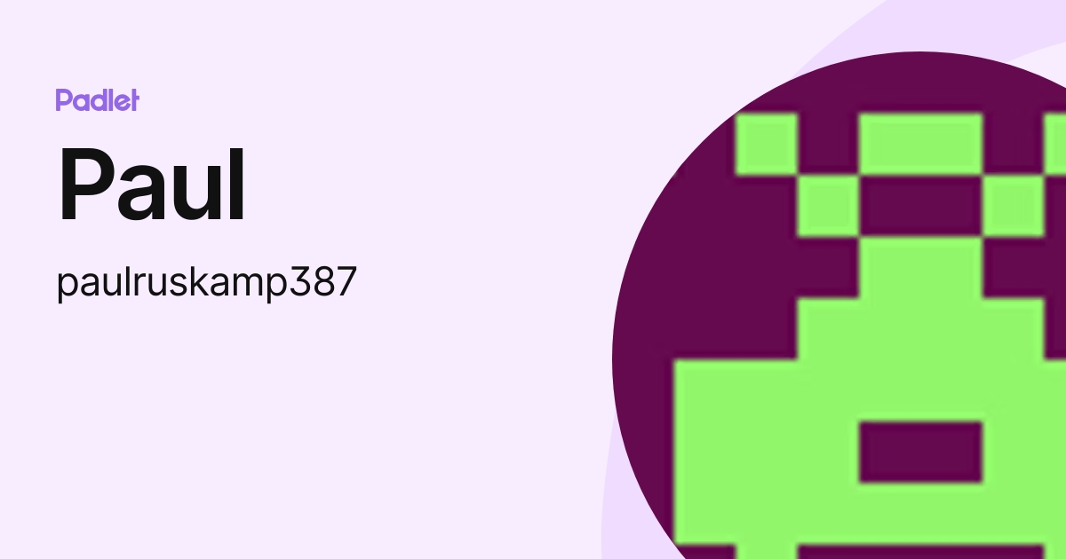 Paul (paulruskamp387) profile | Padlet