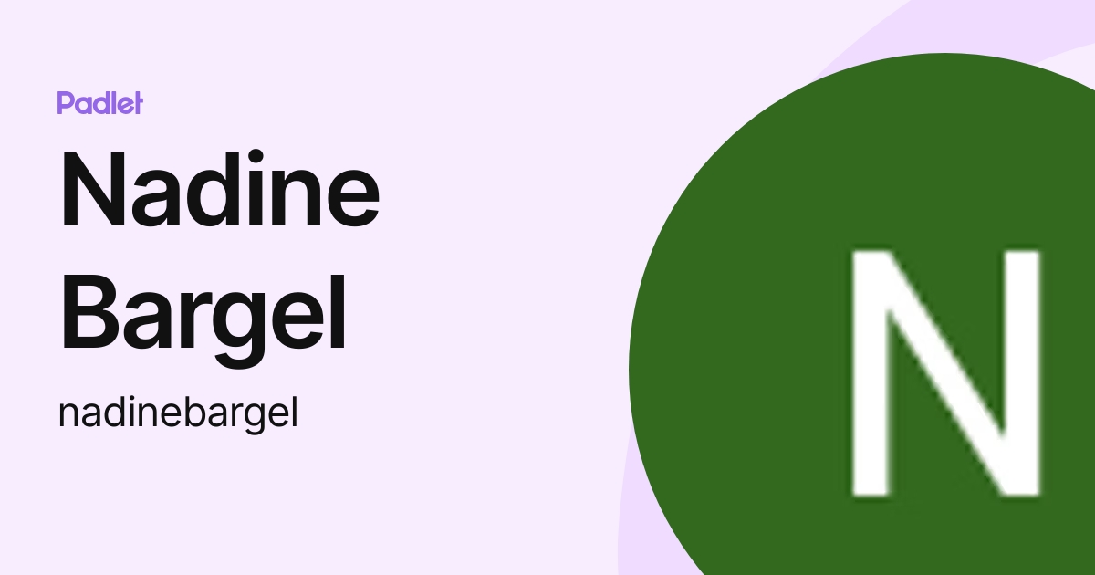 Nadine Bargel (nadinebargel) profile | Padlet
