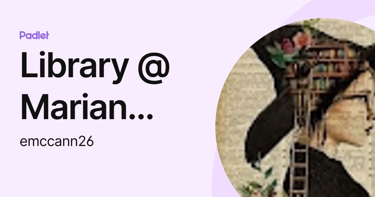 Library @ Marian Catholic School, Currajong (emccann26) profile | Padlet